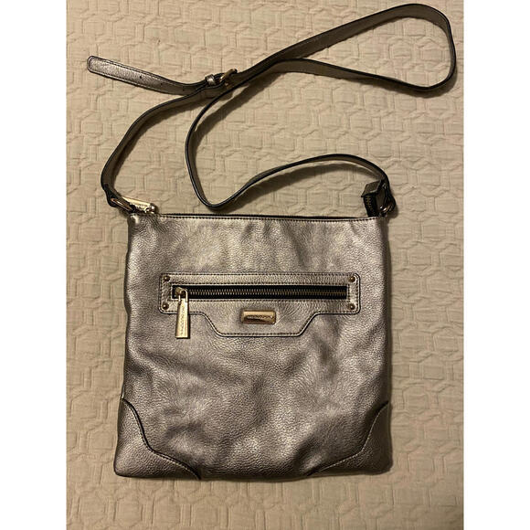 Bags | Big Budda Silver Metallic Silver Crossbody Bag | Poshmark